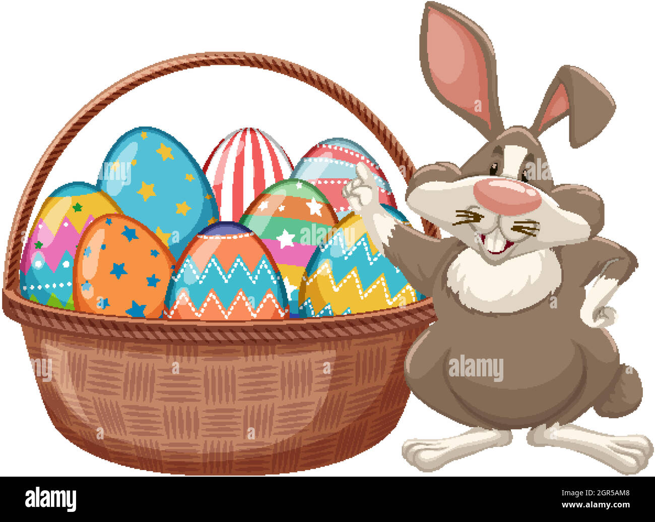 Cartoon easter eggs and bunnies Cut Out Stock Images & Pictures - Alamy