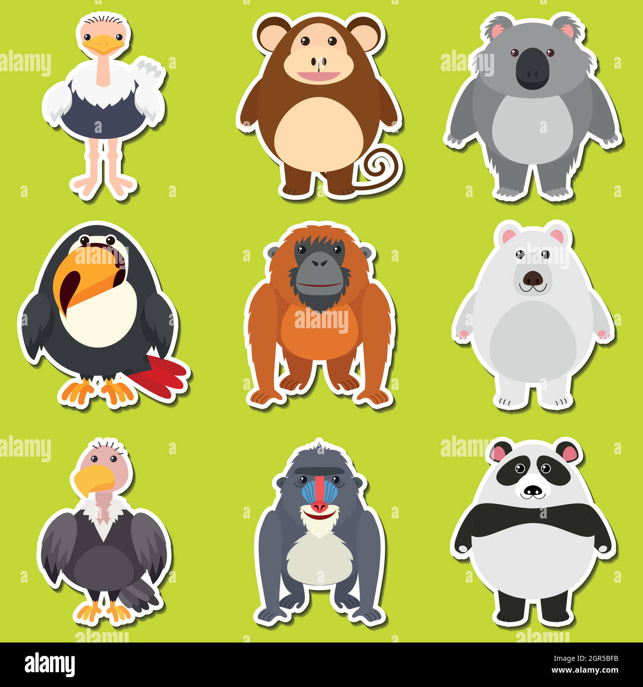 Sticker design for cute animals Stock Vector Image & Art - Alamy
