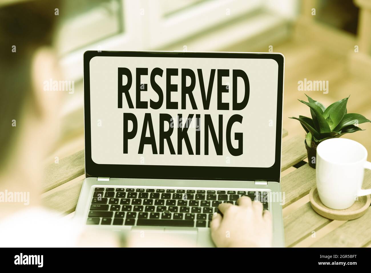 Hand writing sign Reserved Parking. Concept meaning parking spaces that ...