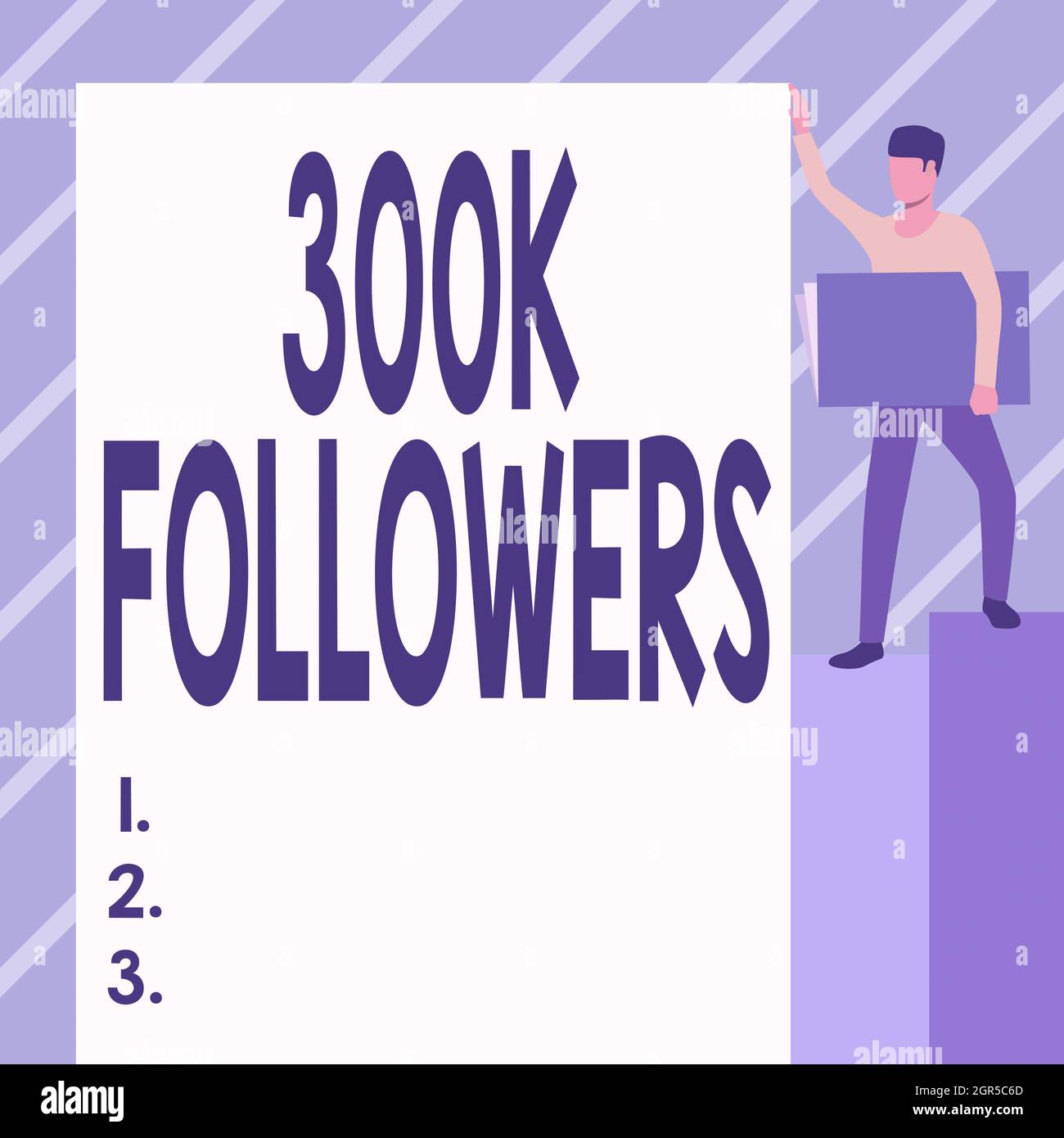 Hand writing sign 300K Followers. Word for number of individuals who ...