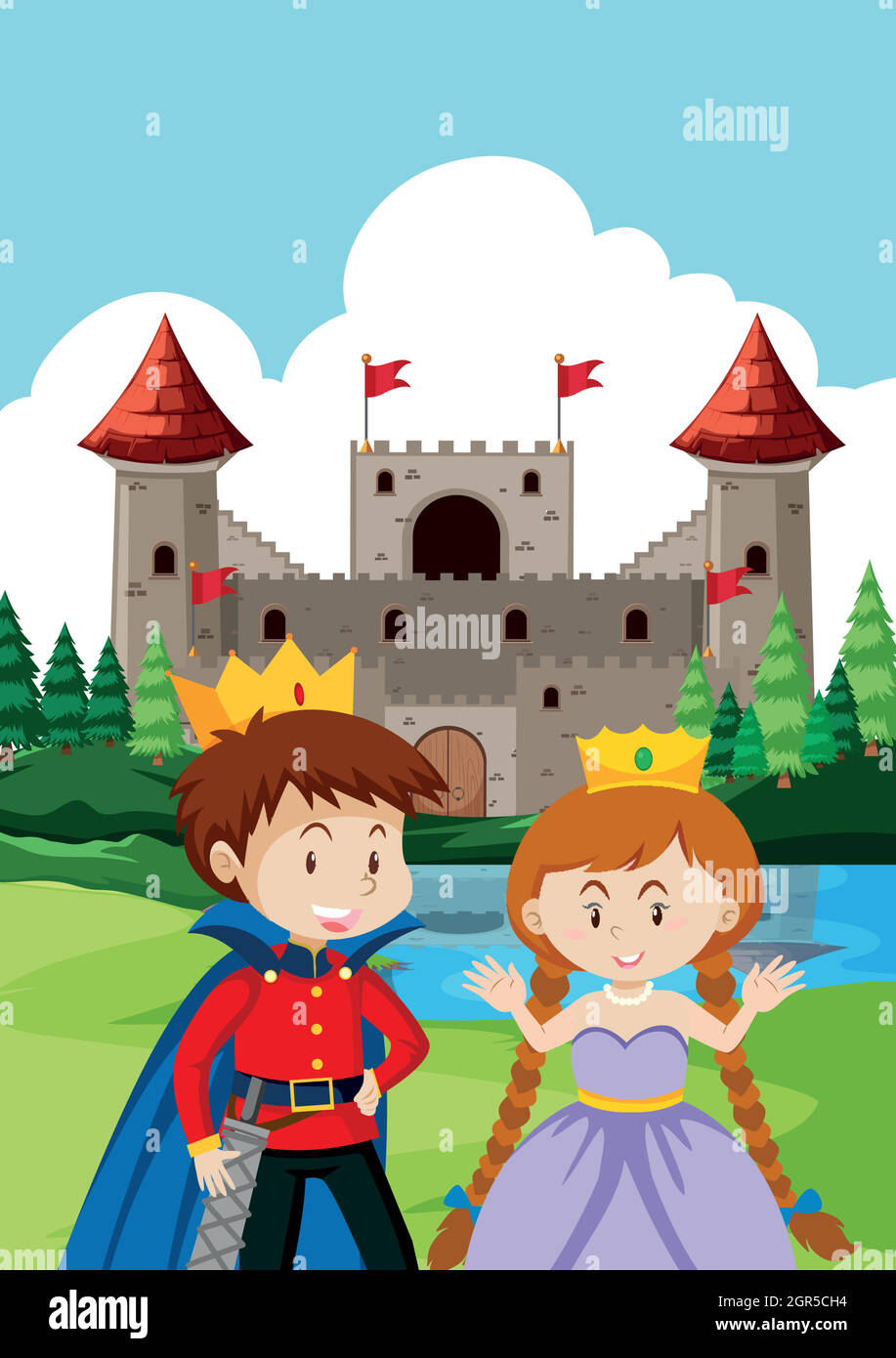 Prince and princes at the castle Stock Vector Image & Art - Alamy