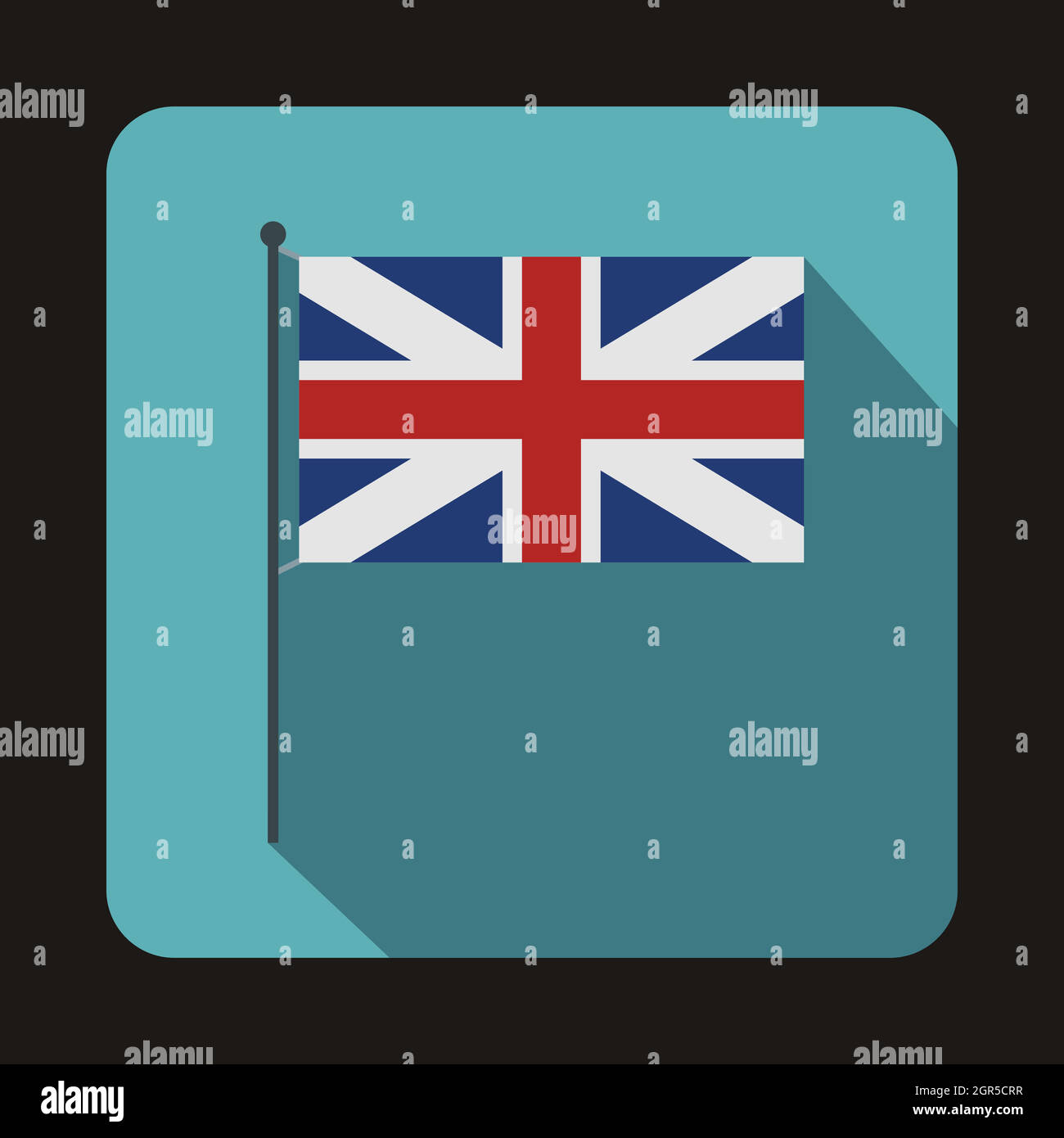 British flag on pole isolated Stock Vector Images - Alamy