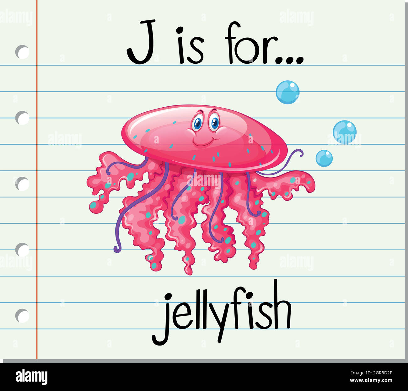 Flashcard letter J is for jellyfish Stock Vector Image & Art - Alamy