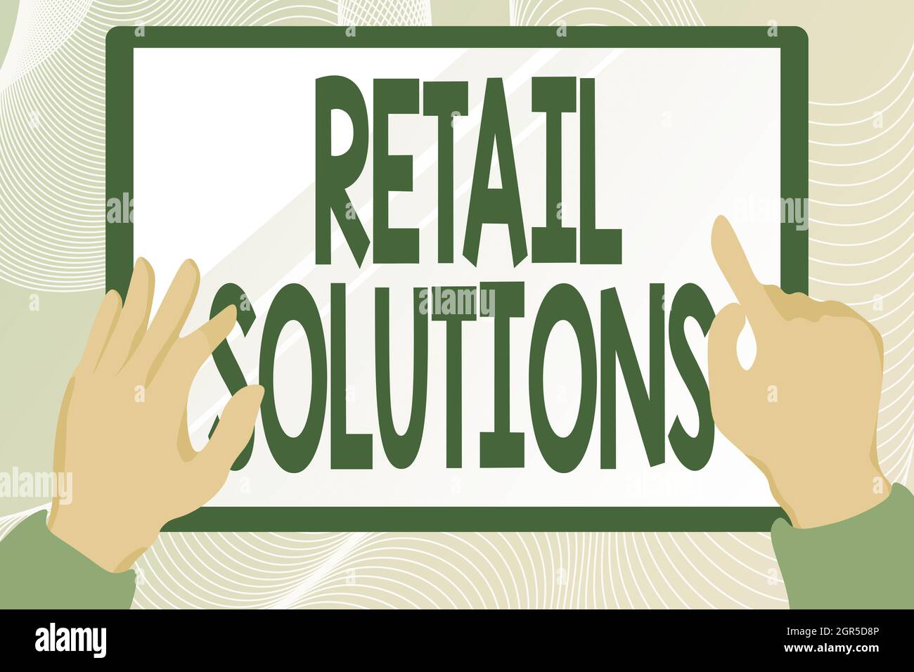 Text caption presenting Retail Solutions. Business showcase process of ...
