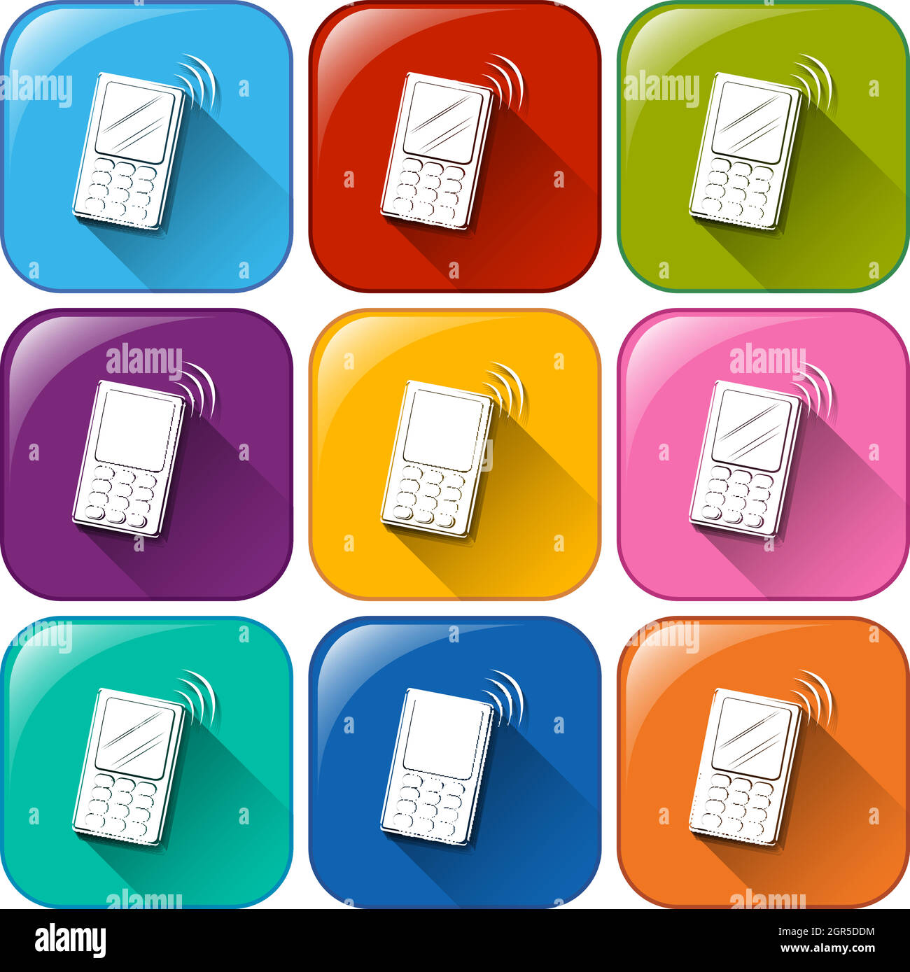 Icons with cellular phones Stock Vector Image & Art - Alamy