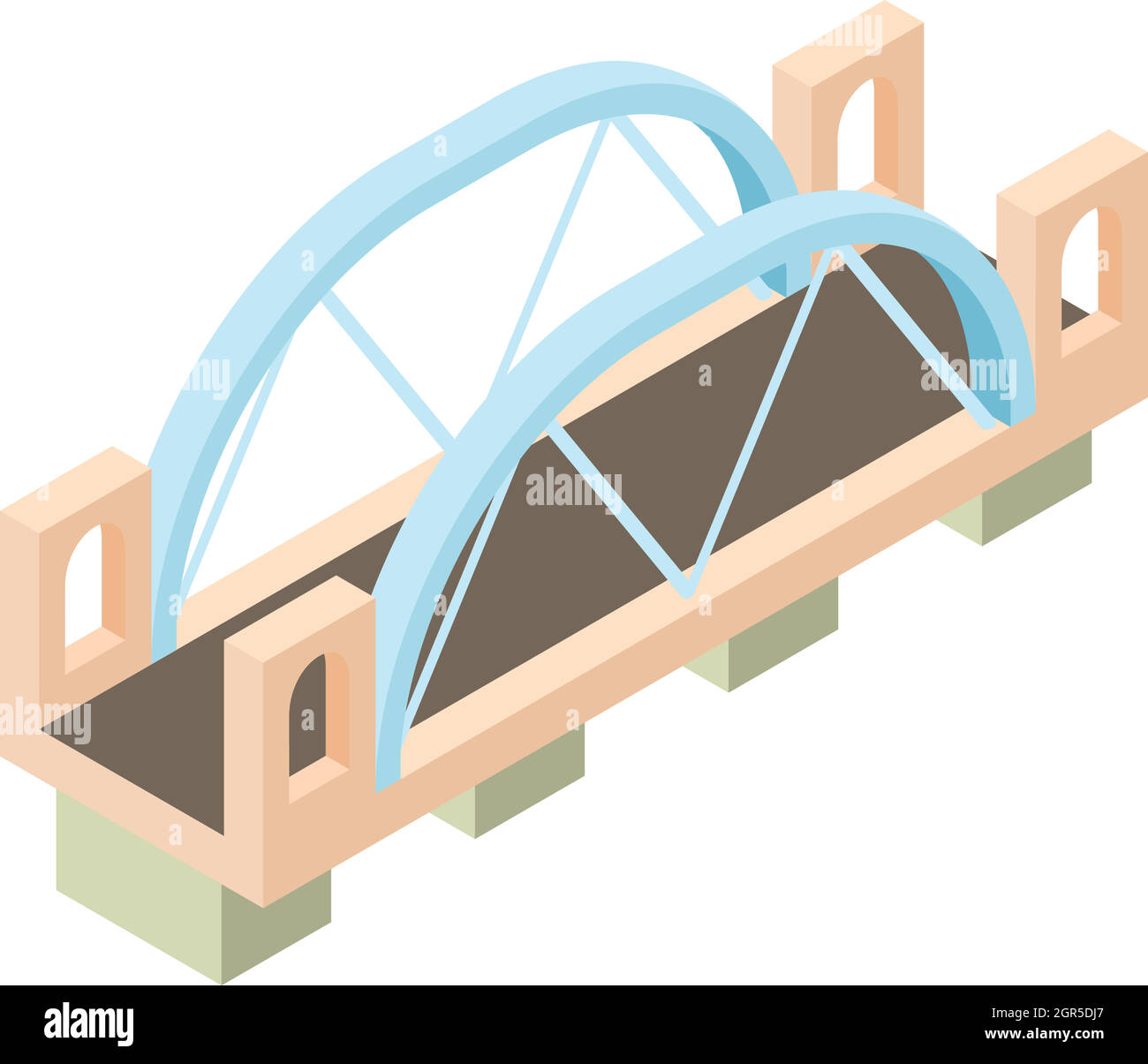 Bridge with column icon, cartoon style Stock Vector Image & Art - Alamy