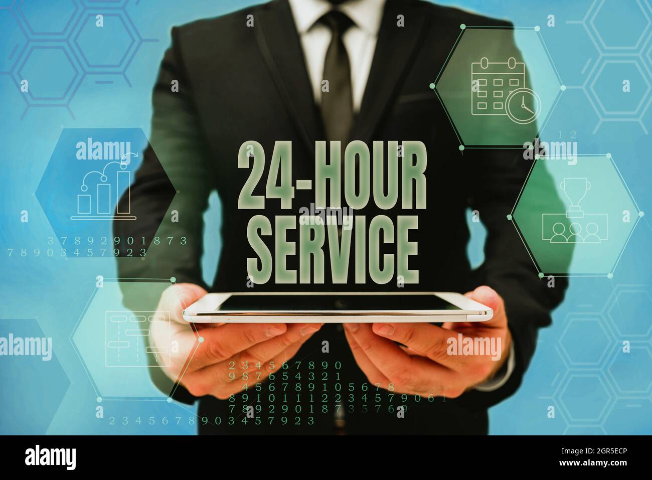 Conceptual caption 24 Hour Service. Conceptual photo service that is ...