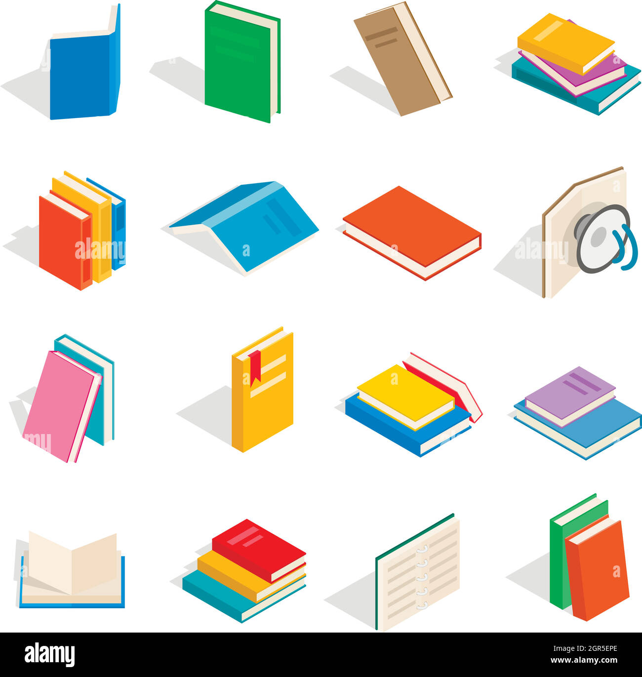 Book icons set, isometric 3d style Stock Vector Image & Art - Alamy