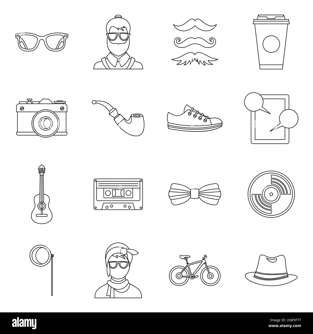 Coffee icons set outline Cut Out Stock Images & Pictures - Alamy
