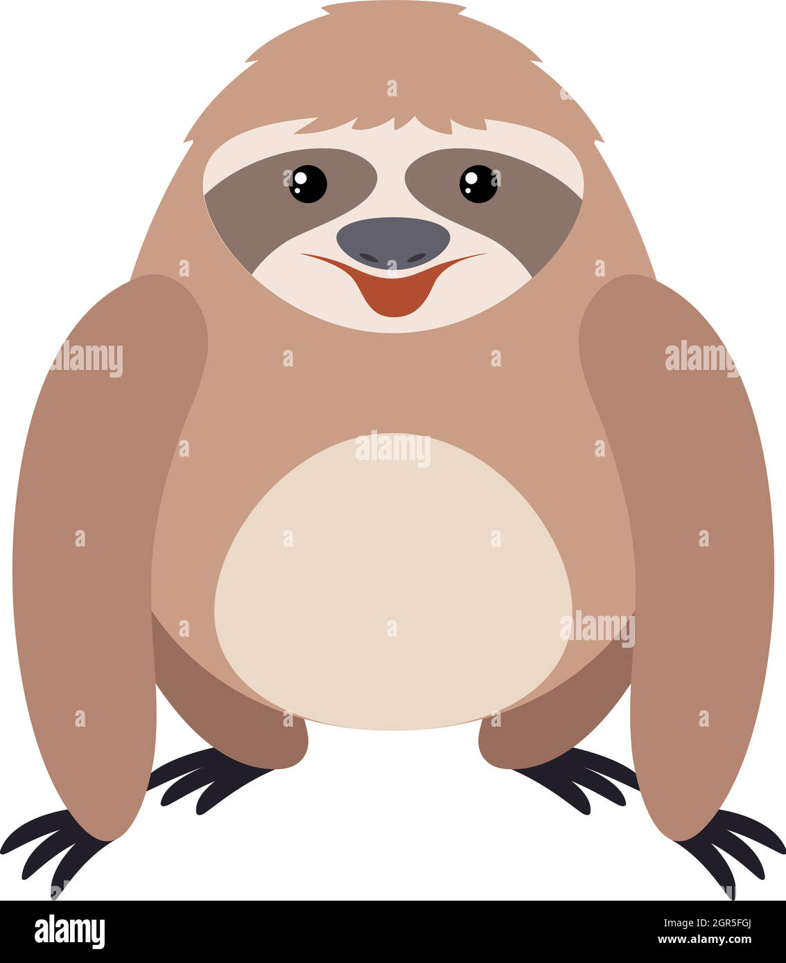 Cute sloth with happy face Stock Vector Image & Art - Alamy