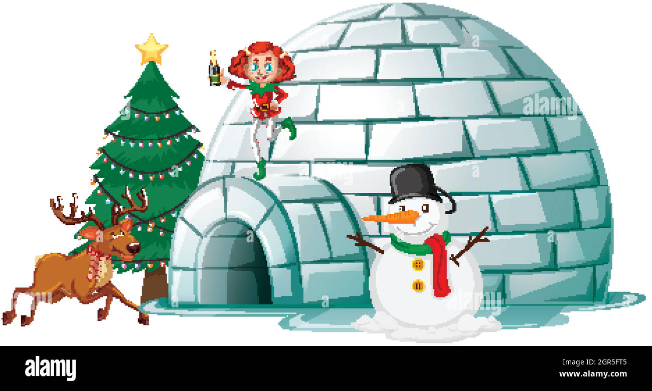 Christmas reindeer illustration on Cut Out Stock Images & Pictures - Alamy