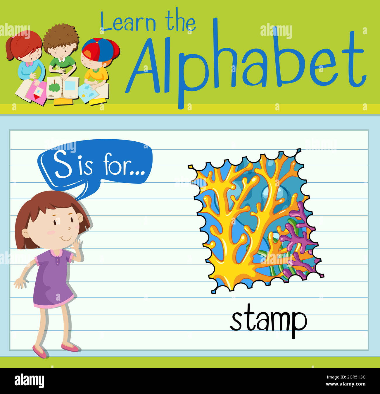 Children collection stamp Stock Vector Images - Alamy