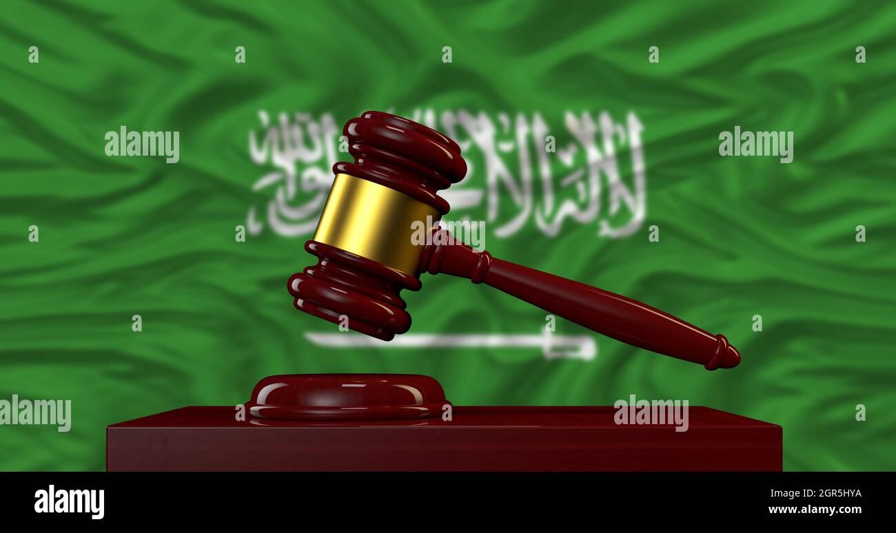 Saudi Arabia flag,military and justice concept Stock Photo - Alamy