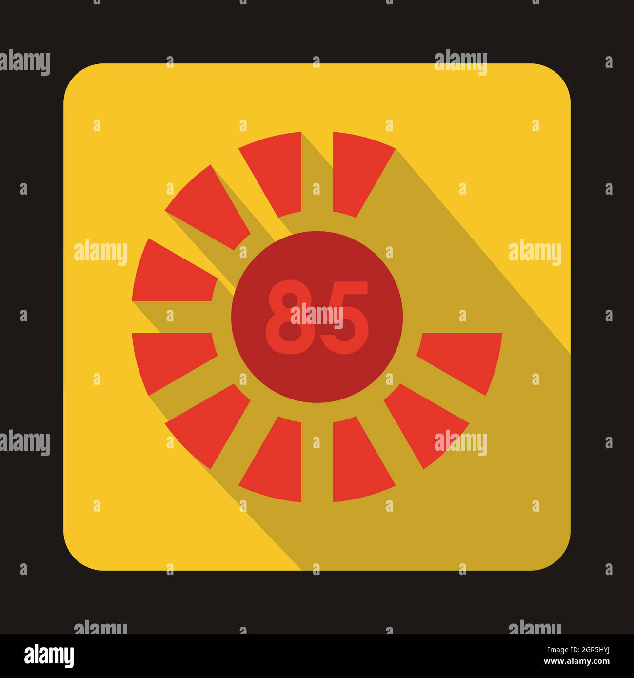 Circle loading, 85 percent icon, flat style Stock Vector Image & Art ...