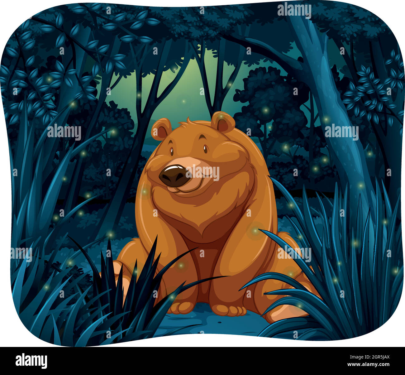Bear and fireflies Stock Vector Image & Art - Alamy