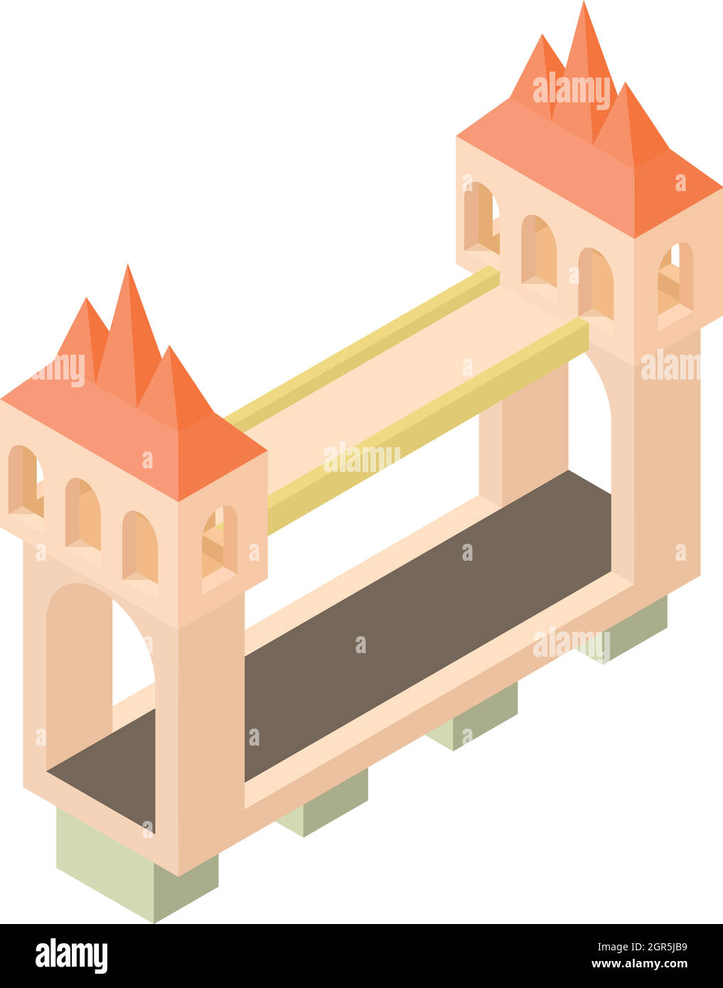 Bridge with towers icon, cartoon style Stock Vector Image & Art - Alamy