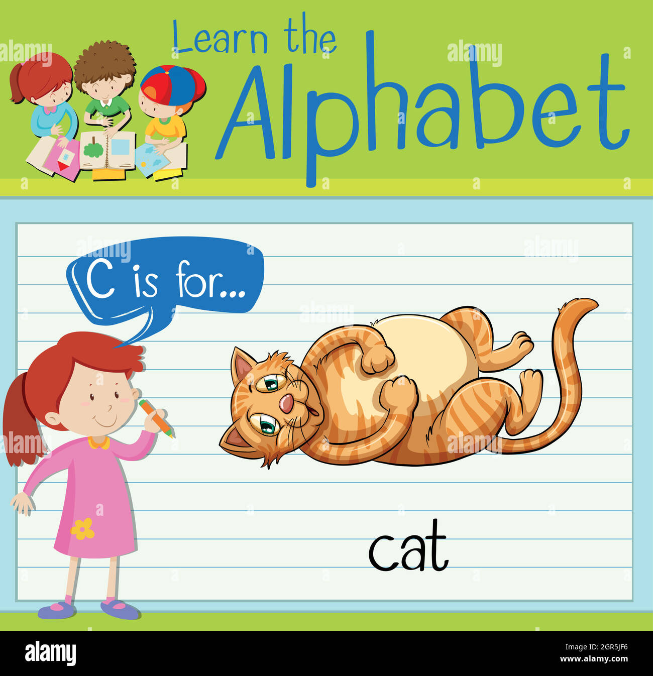 Flashcard letter C is for cat Stock Vector Image & Art - Alamy