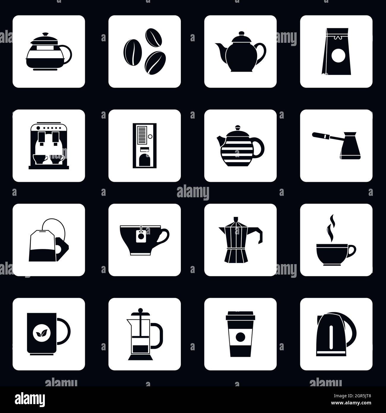 Bar coffee machine icons Stock Vector Images - Alamy