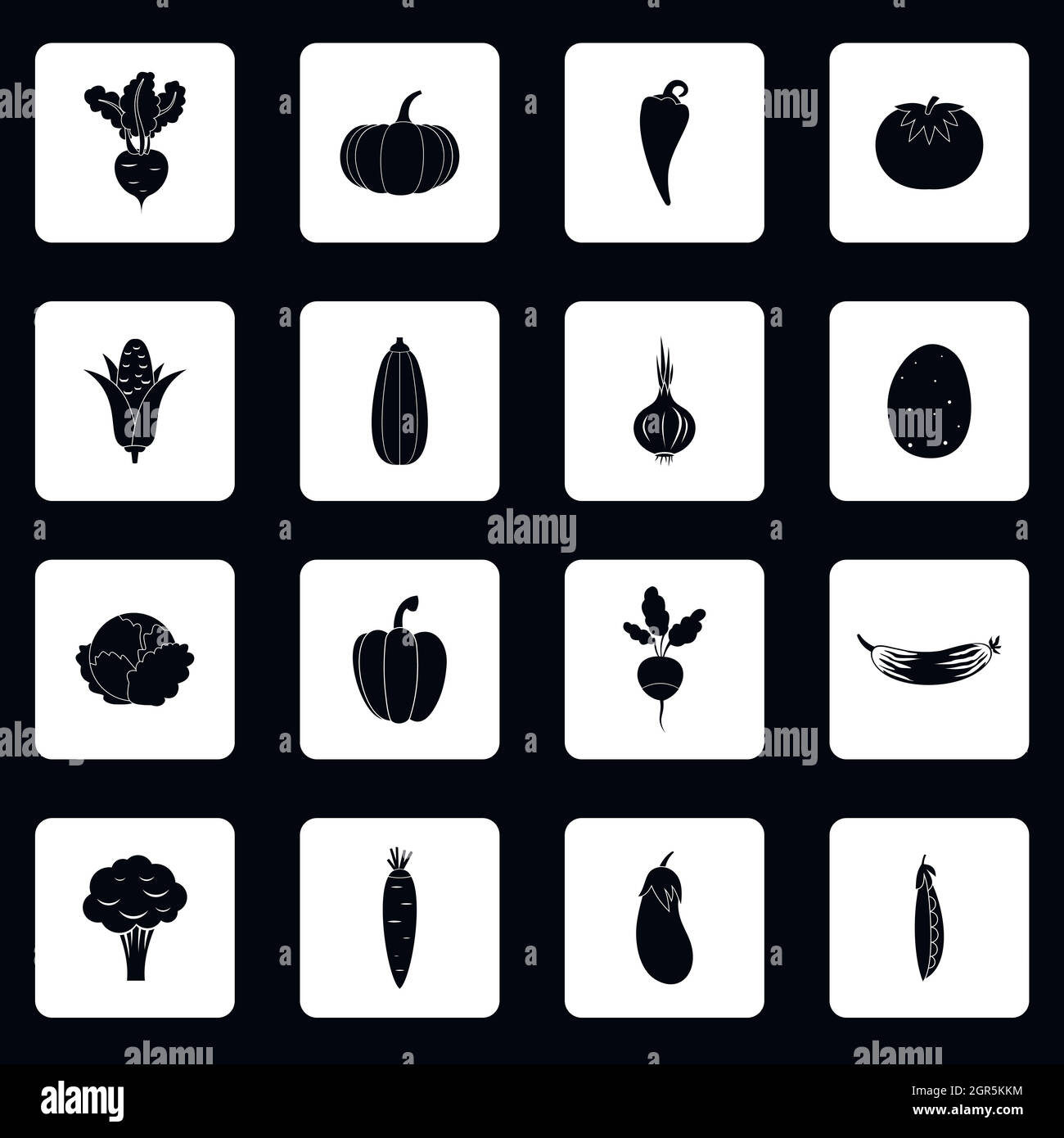 Vegetable icons set , simple style Stock Vector Image & Art - Alamy
