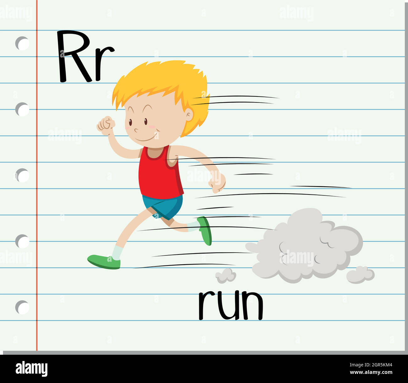 Letter R with boy running Stock Vector Image & Art - Alamy