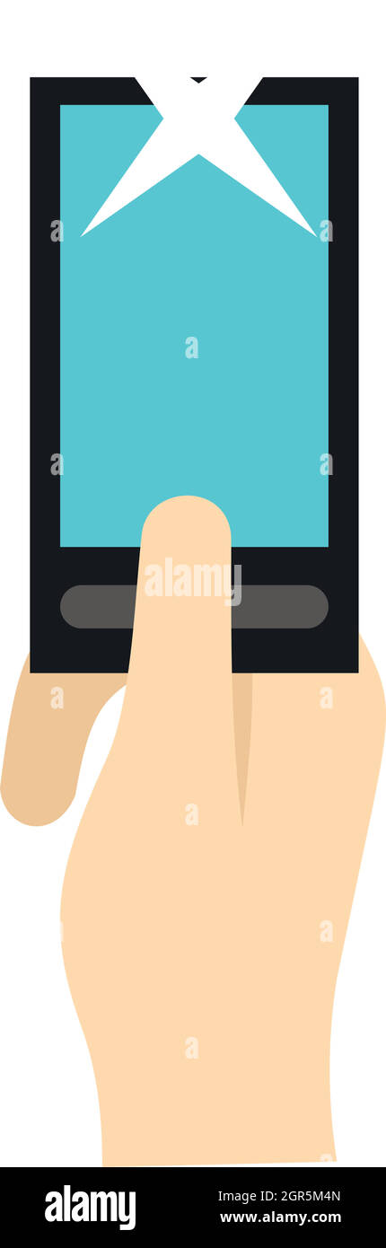 Hand holding smartphone icon, flat style Stock Vector Image & Art - Alamy