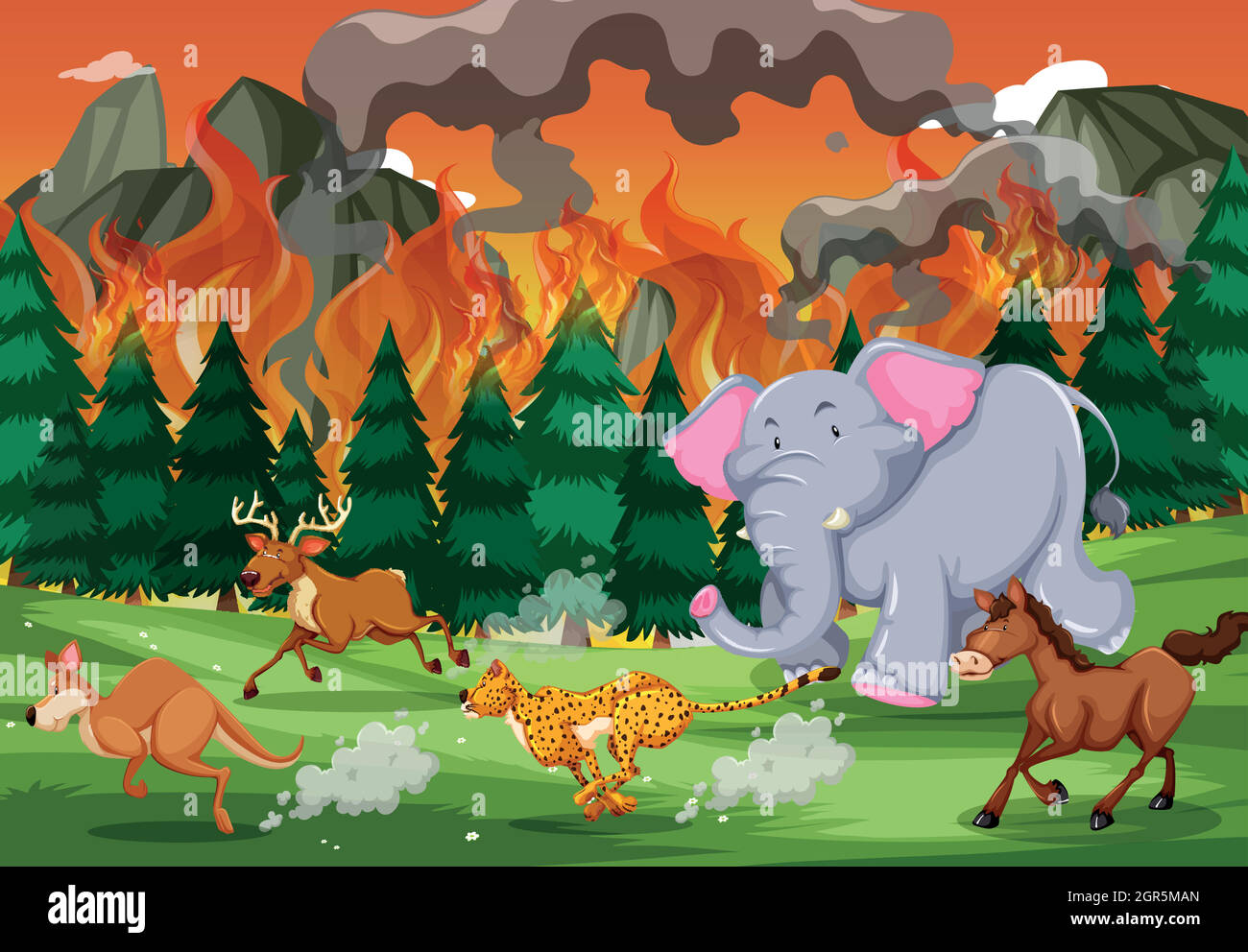 Smoke from wild forest Stock Vector Images - Alamy