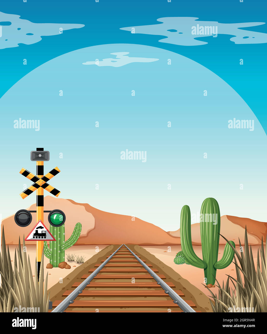 Background scene with railroad in desert field Stock Vector Image & Art ...