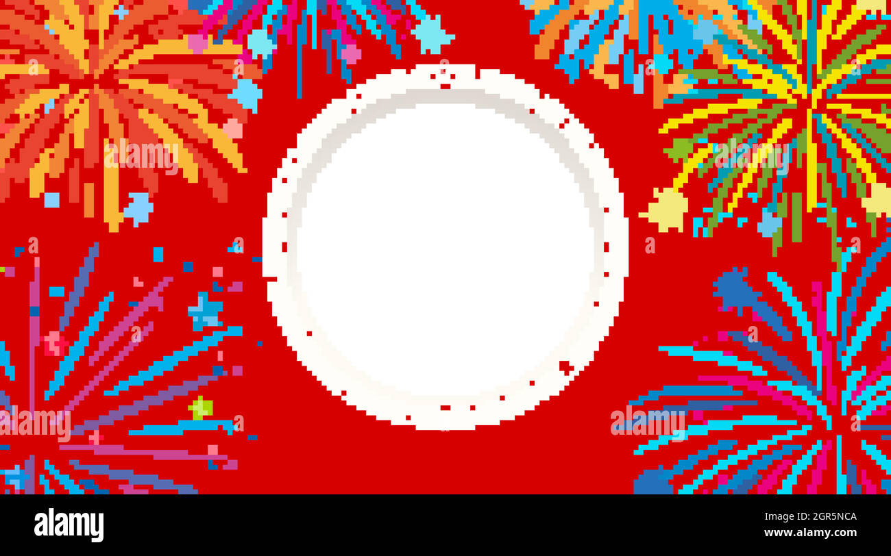 Round frame with fireworks in background Stock Vector Image & Art - Alamy