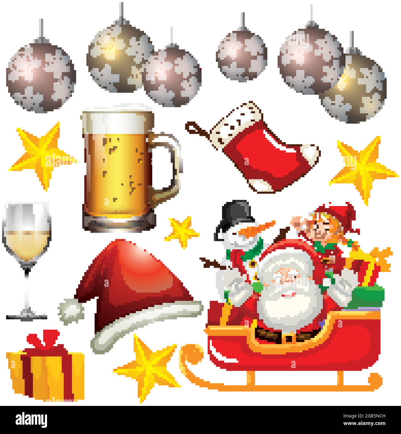 Set of isolated objects of christmas theme Stock Vector Image & Art - Alamy