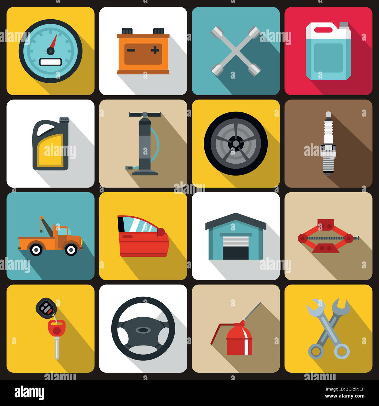 Car maintenance repair icons set hi-res stock photography and images ...