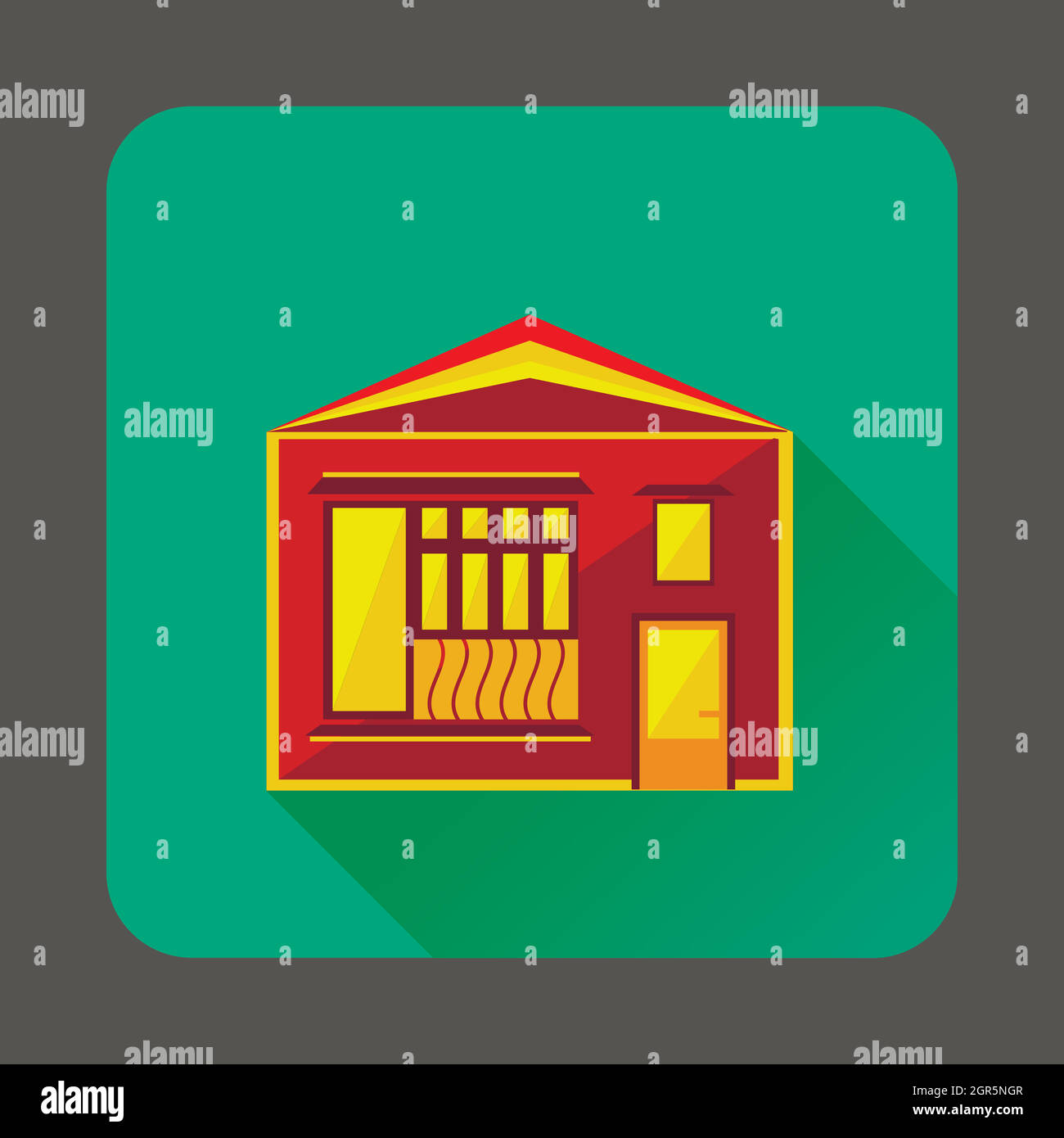 Red flat house icon Stock Vector Images - Alamy