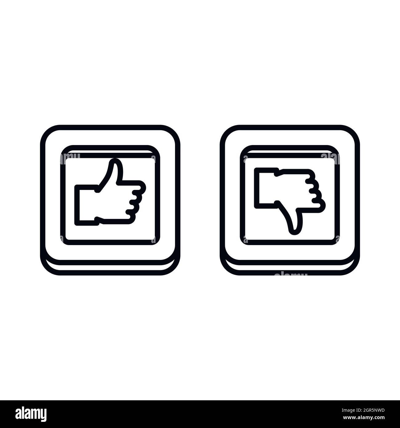Thumbs up and down square buttons icon Stock Vector Image & Art - Alamy