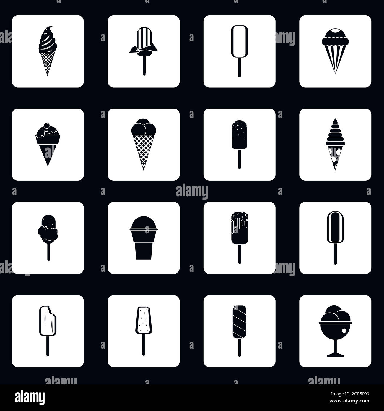 Ice cream icons set in simple style Stock Vector Image & Art - Alamy