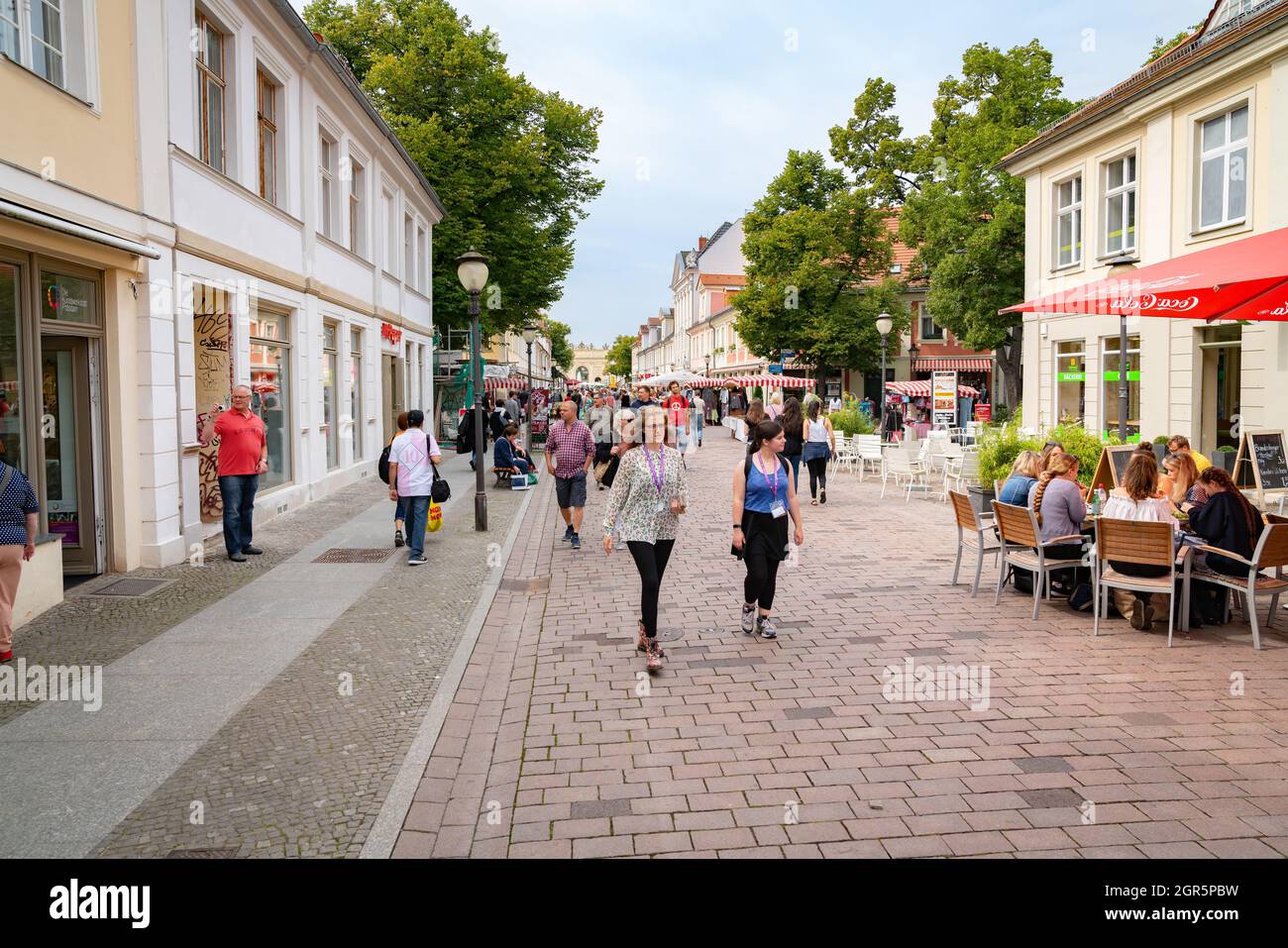 Potsdam Germany - August 27 2017; Street scene in popular picturesque ...