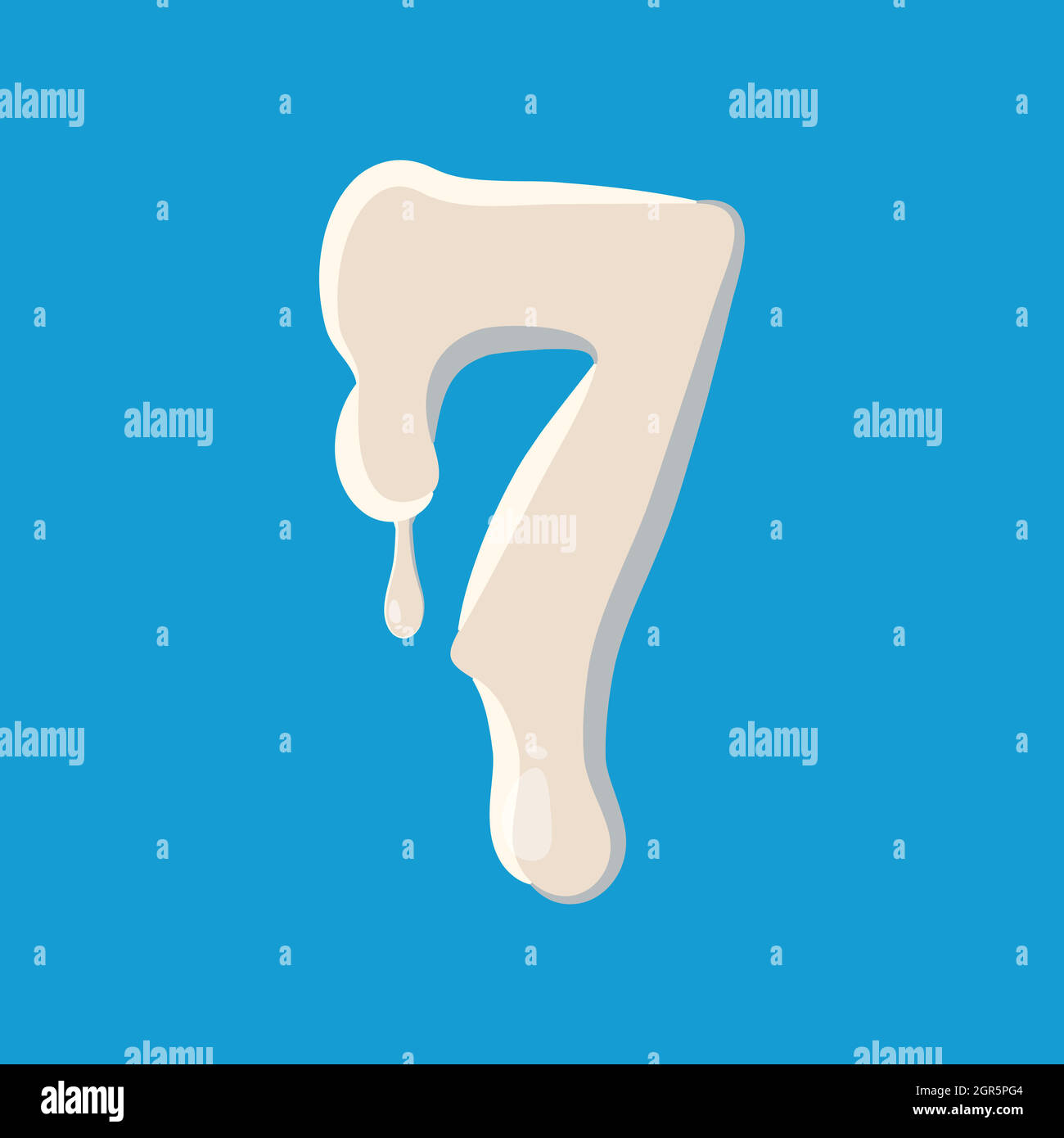 Number seven 7 isolated on baby blue background Stock Vector Image ...