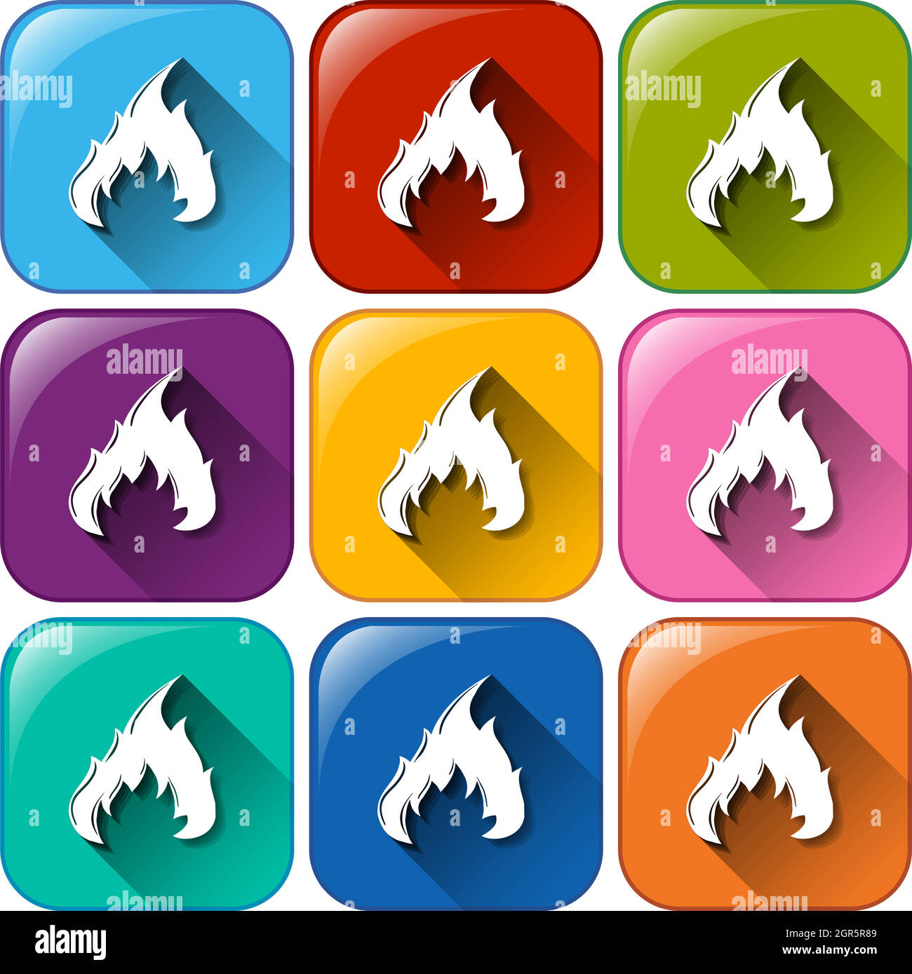 Buttons with flames Stock Vector Image & Art - Alamy