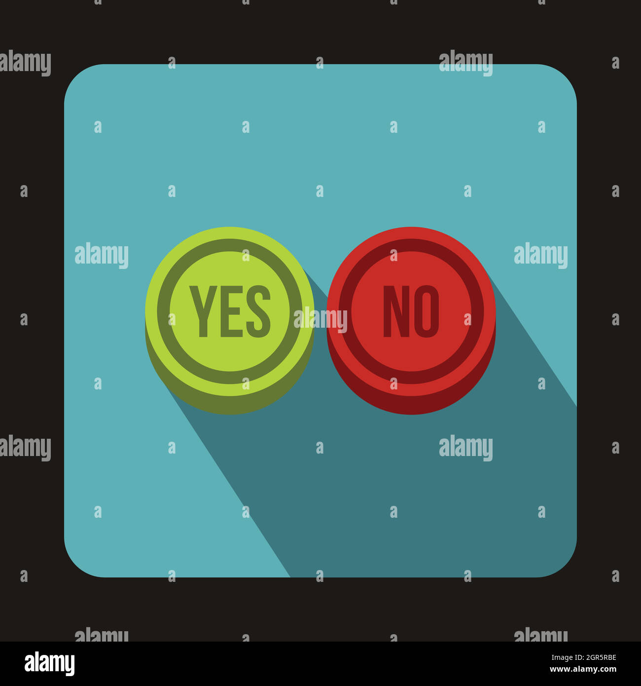 Yes No Button Flat