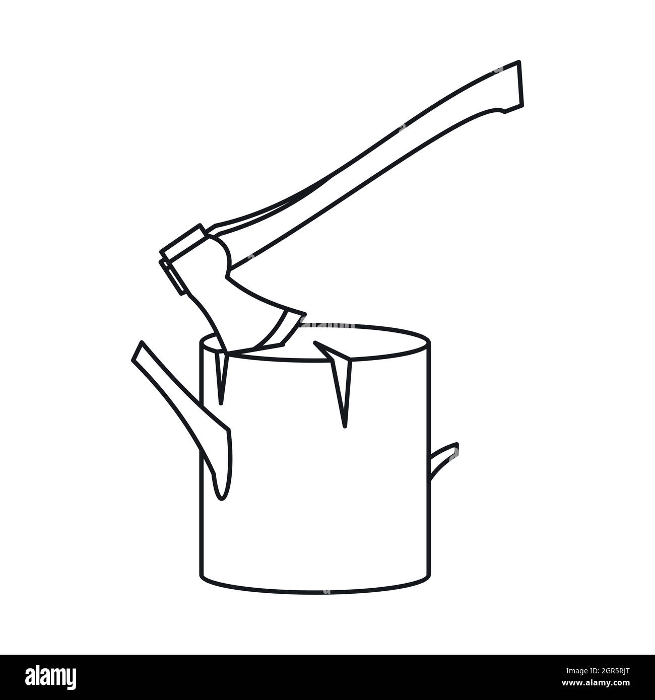 Axe in log illustration Stock Vector Images - Alamy