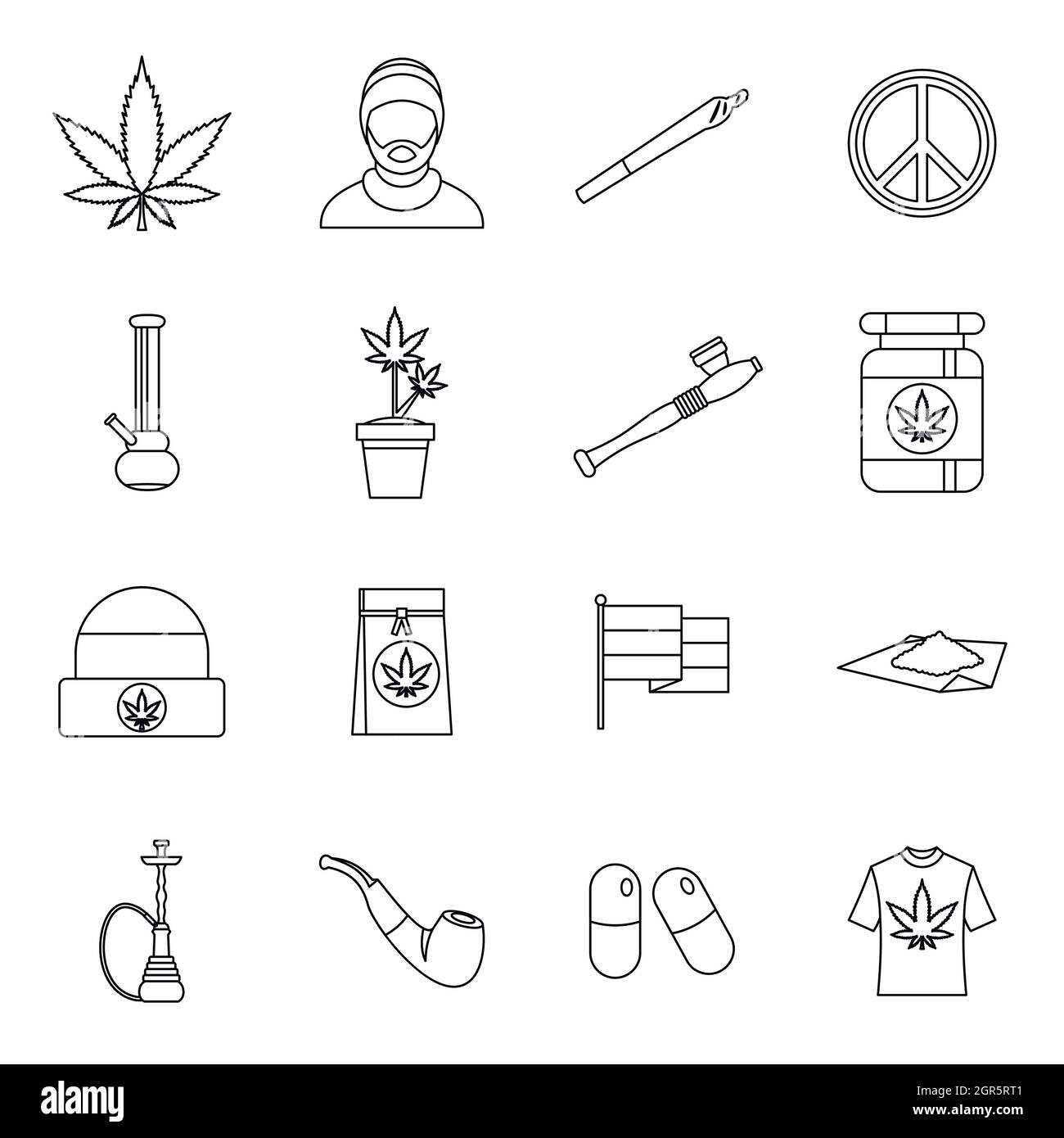 Cannabis outline Cut Out Stock Images & Pictures - Alamy