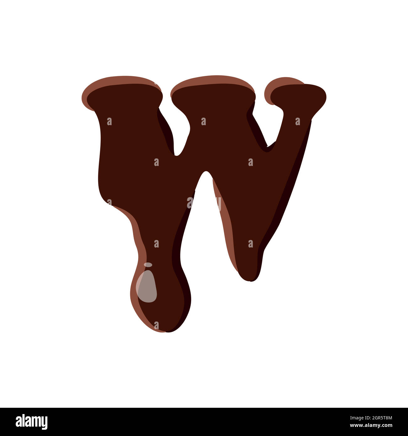 Letter W from latin alphabet made of chocolate Stock Vector Image & Art ...
