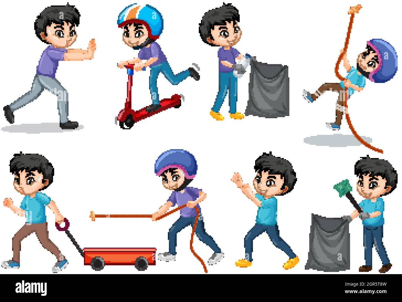 Set of boys doing different actions Stock Vector Image & Art - Alamy