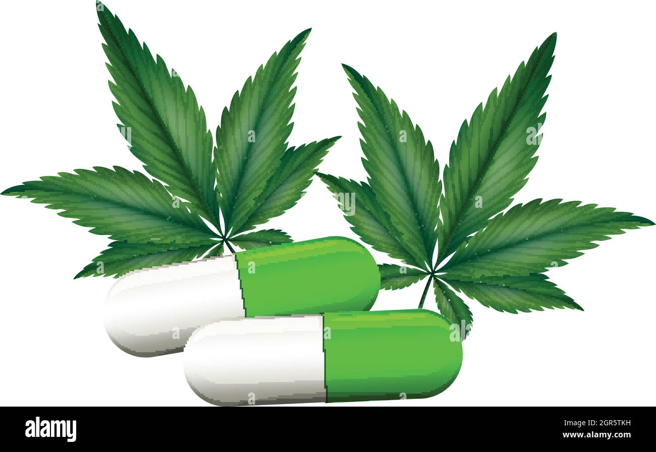 Marijuana illustration Cut Out Stock Images & Pictures - Alamy