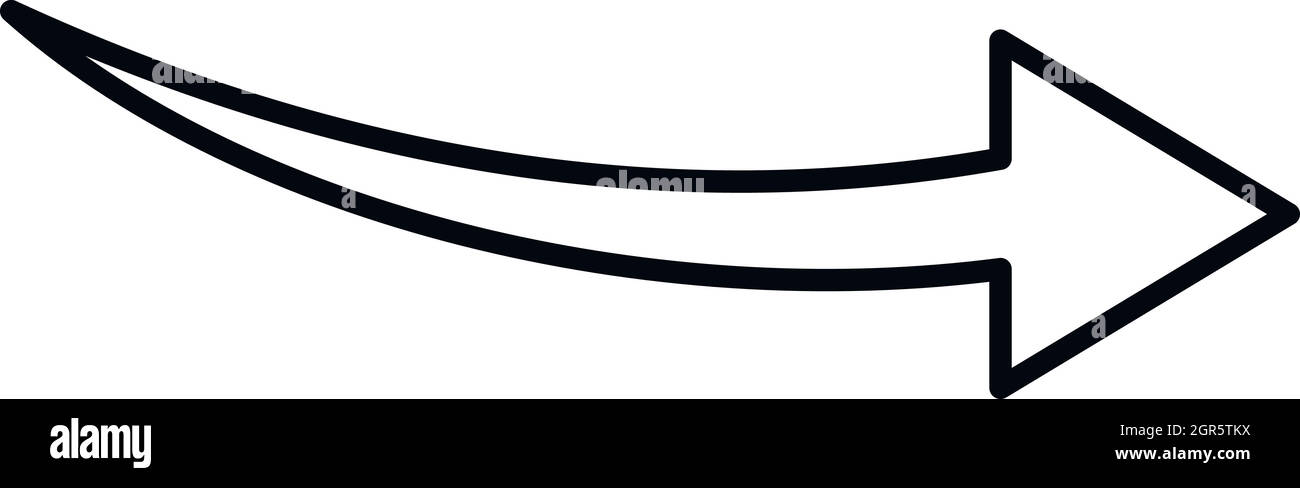 Arrow turning right icon, outline style Stock Vector Image & Art - Alamy
