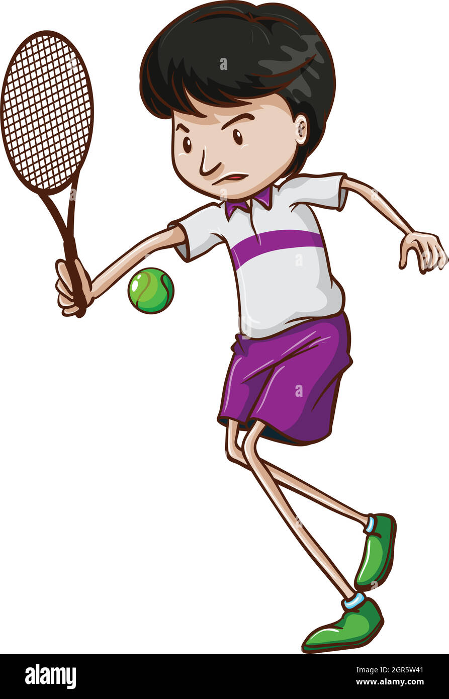 Teenage tennis player Stock Vector Images - Alamy