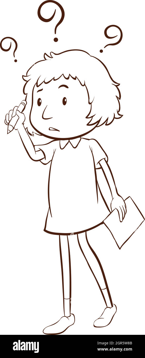 Thinking Woman Drawing