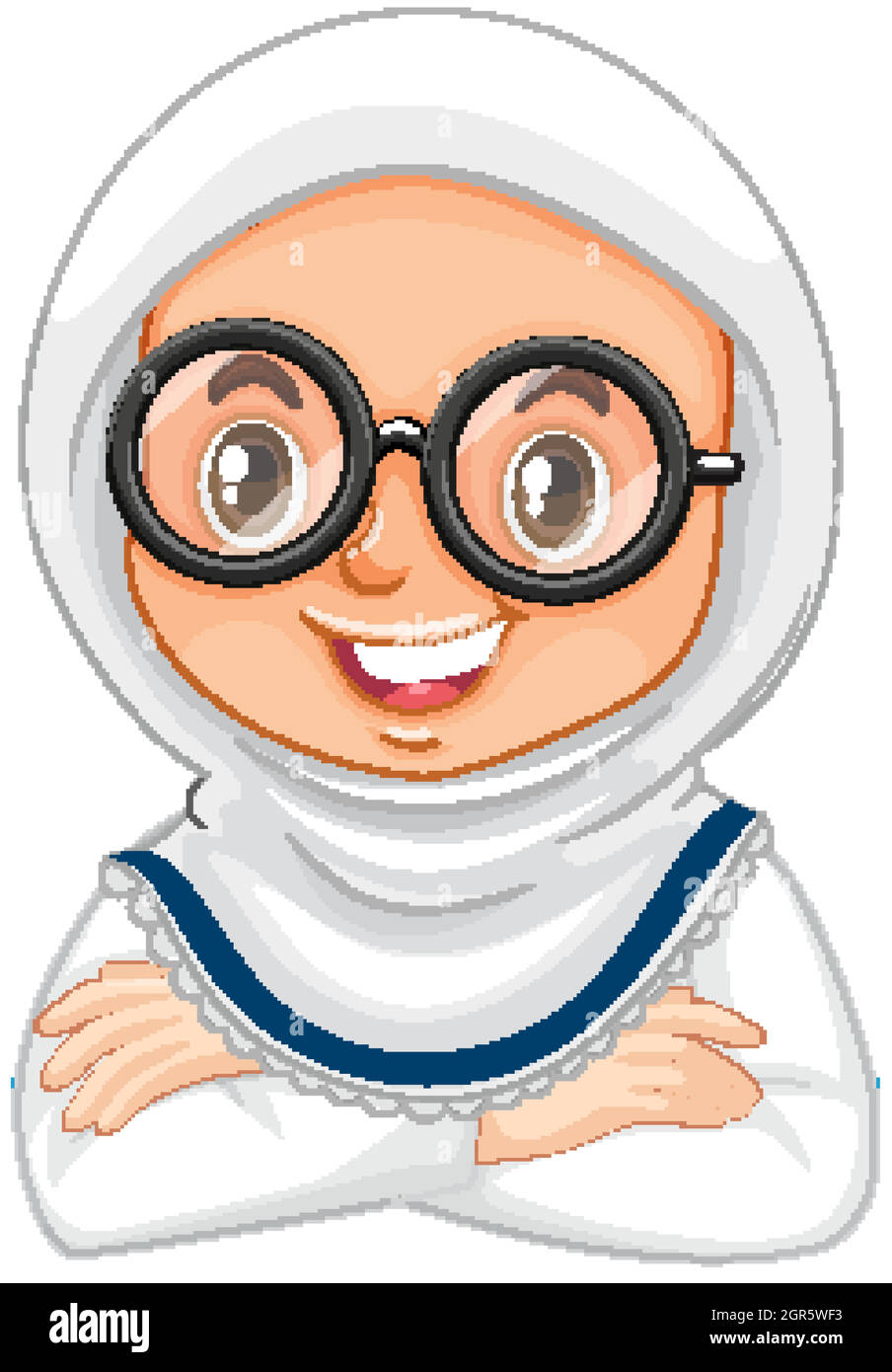 Muslim girl smiling on white background Stock Vector Image & Art - Alamy