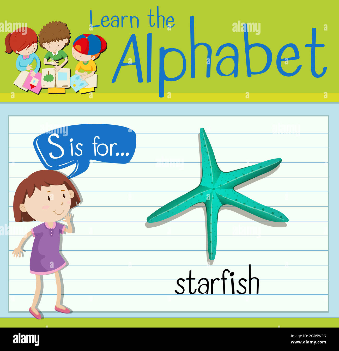 Flashcard letter S is for starfish Stock Vector Image & Art - Alamy