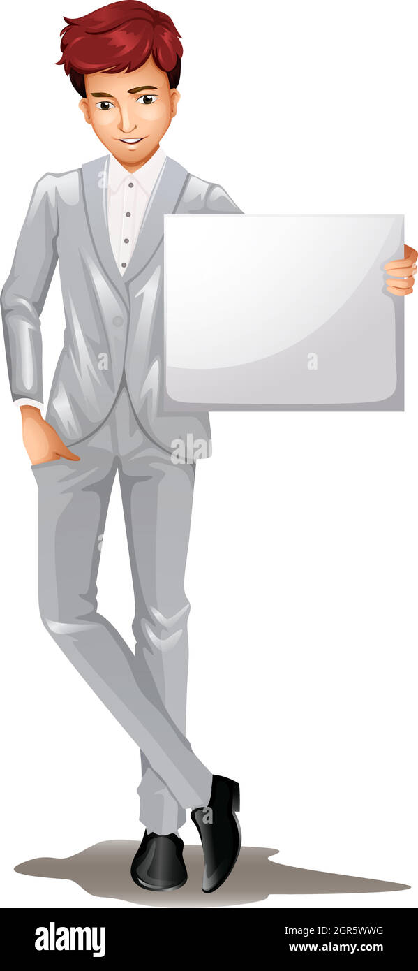 Businessman holding blank signboard Stock Vector Images - Alamy