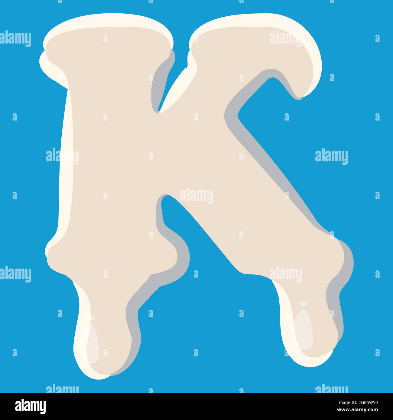 K letter isolated on baby blue background Stock Vector Image & Art - Alamy