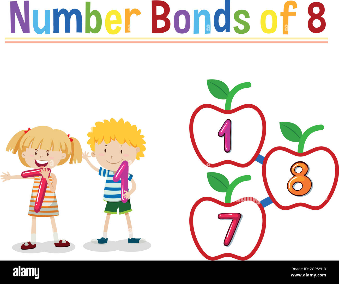Number bonds of eight Stock Vector Image & Art - Alamy